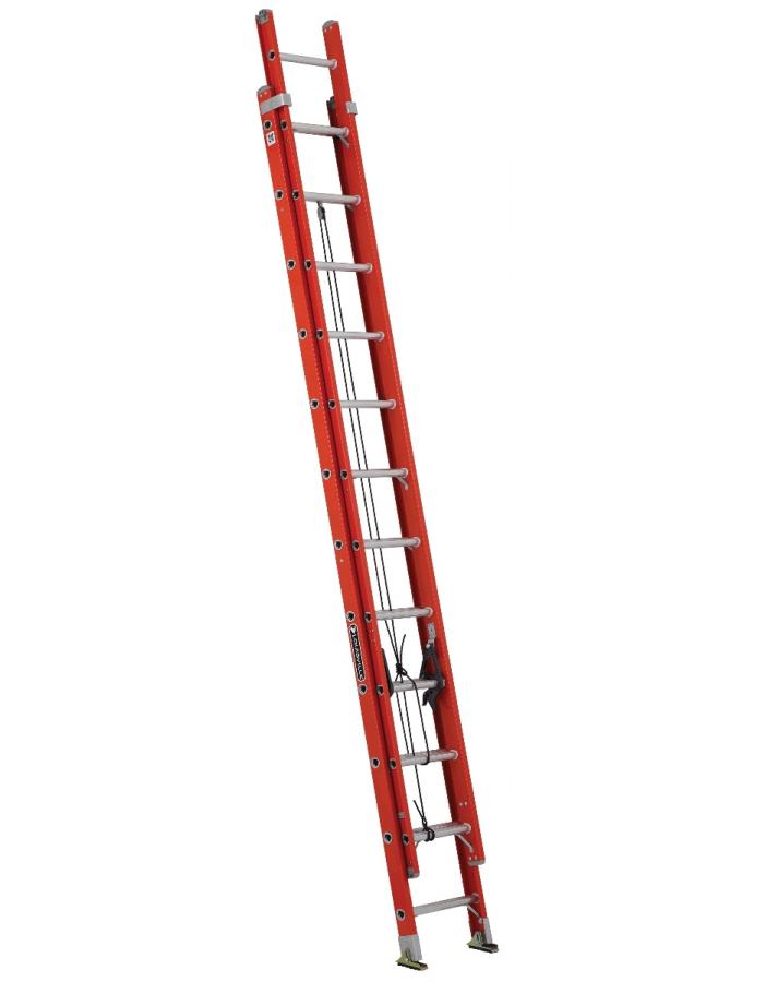 LOUISVILLE LADDER 24-FOOT FIBERGLASS EXTENSION LADDER, TYPE IA, 300 ...