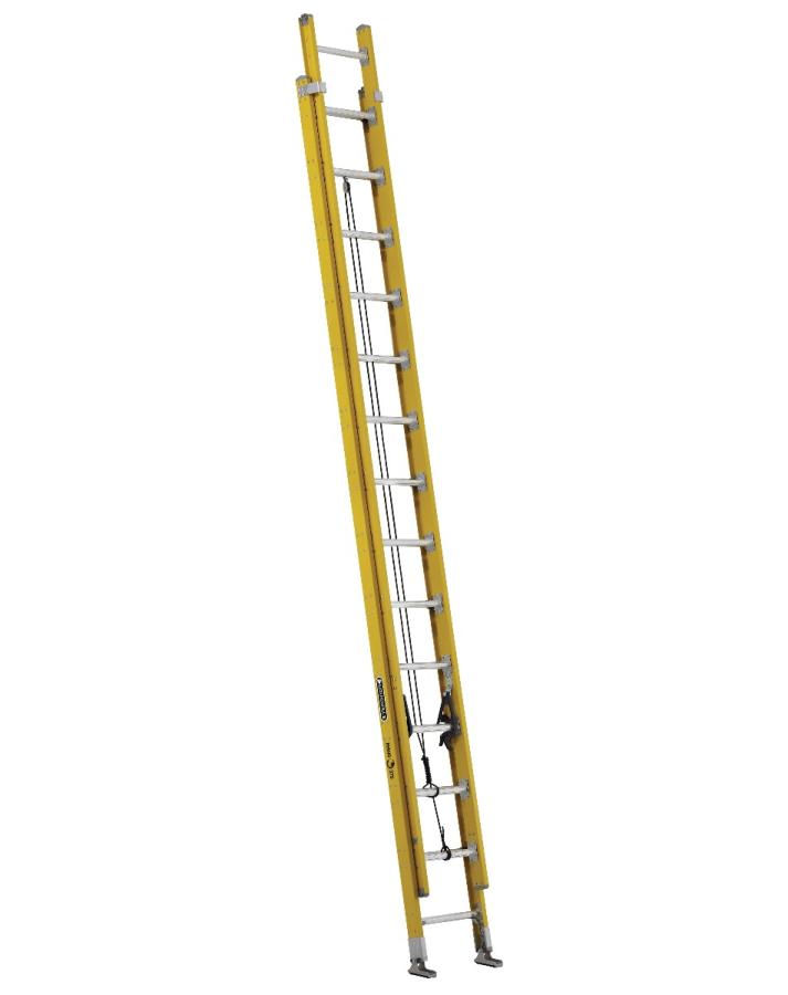 LOUISVILLE LADDER 28-FOOT FIBERGLASS EXTENSION LADDER, TYPE IAA, 375 ...